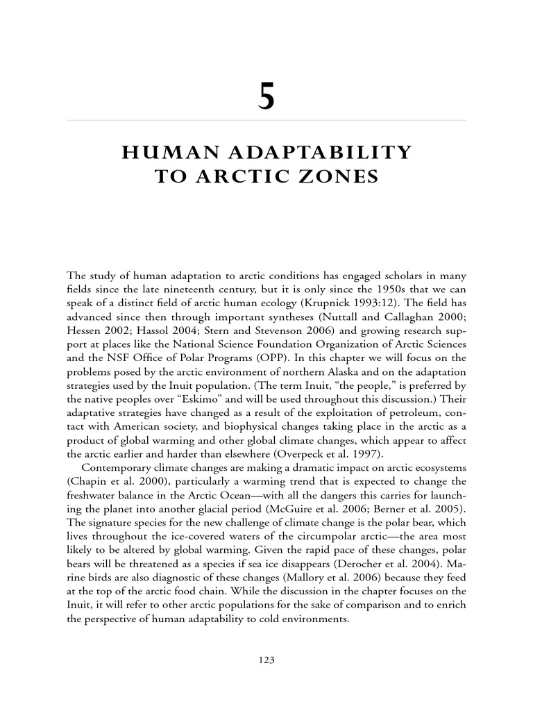 146 - Cap 5 Human Adaptability To Artic Zonesmoran - 2022 - Human ...
