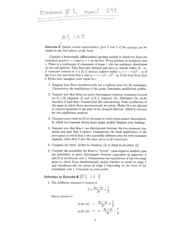 Econs594 Homework 3 Ans | PDF