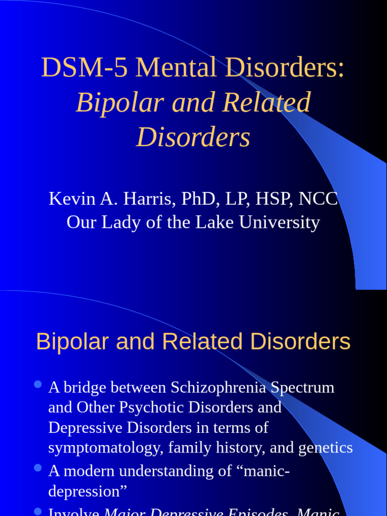 DSM-5 Bipolar and Related Disorders | PDF | Bipolar Disorder | Mood ...