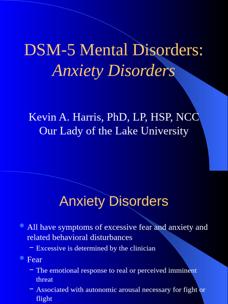 Understanding Anxiety Disorders DSM-5 | PDF | Anxiety Disorder | Anxiety