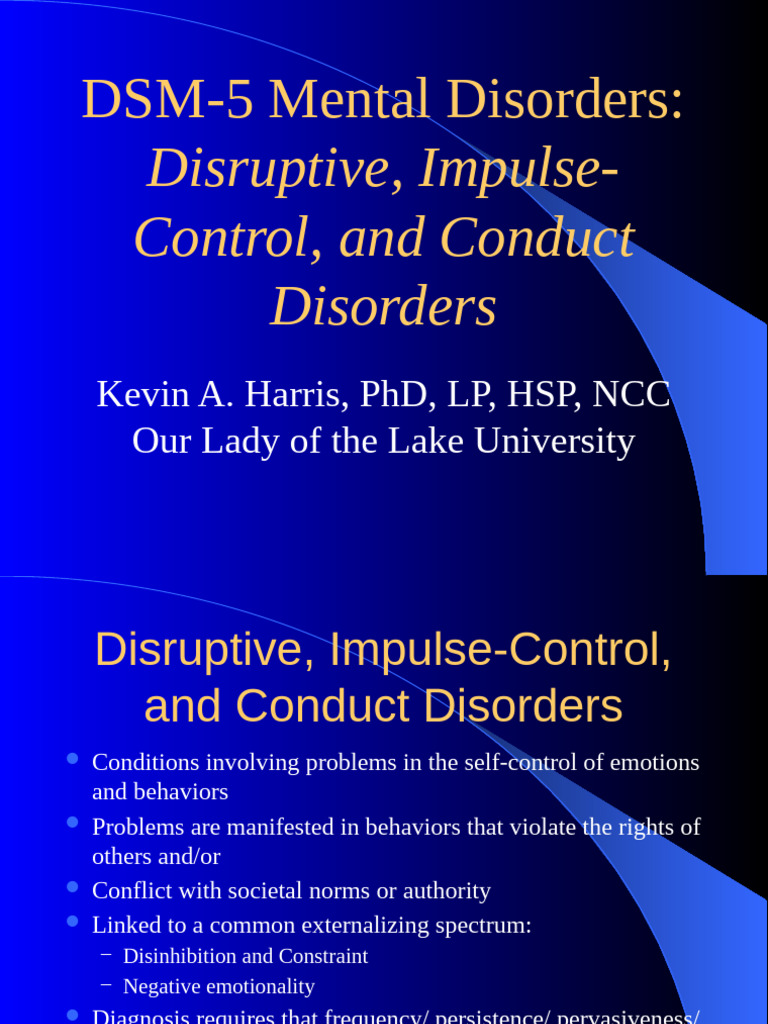 DSM-5 Disruptive, Impulse-Control, and Conduct Disorders | PDF | Antisocial Personality Disorder ...