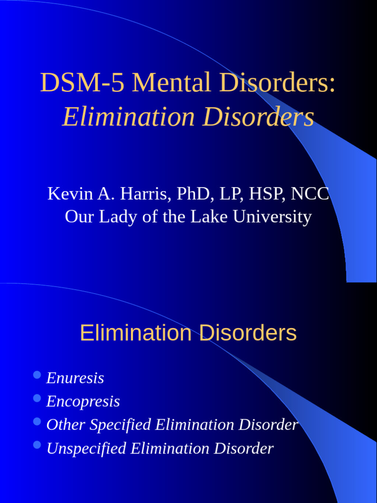 Understanding Elimination Disorders | PDF