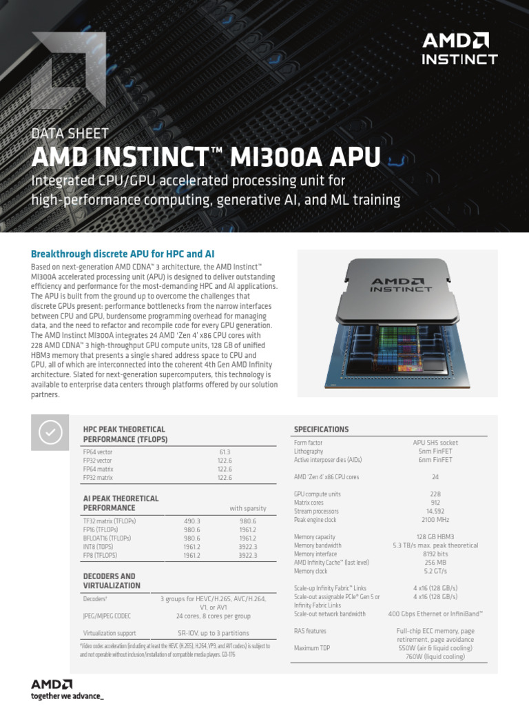AMD - Instinct MI300A APU Datasheet | PDF | Graphics Processing Unit ...