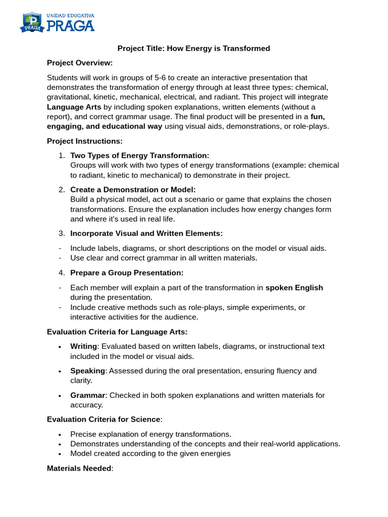 Transdisciplinary Project Third Period | PDF | Grammar | Linguistics