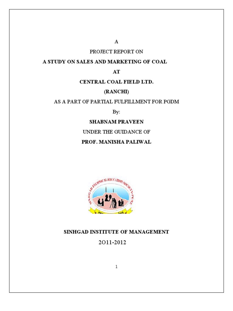 Sales and Marketing of Coal at CCL | PDF | Coke (Fuel) | Coal