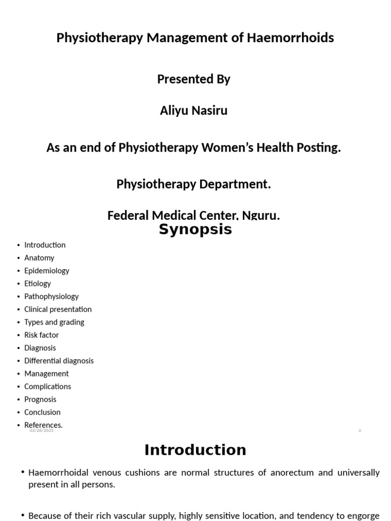 Aliyu Nasiru Presentation | PDF | Hemorrhoid | Digestive System