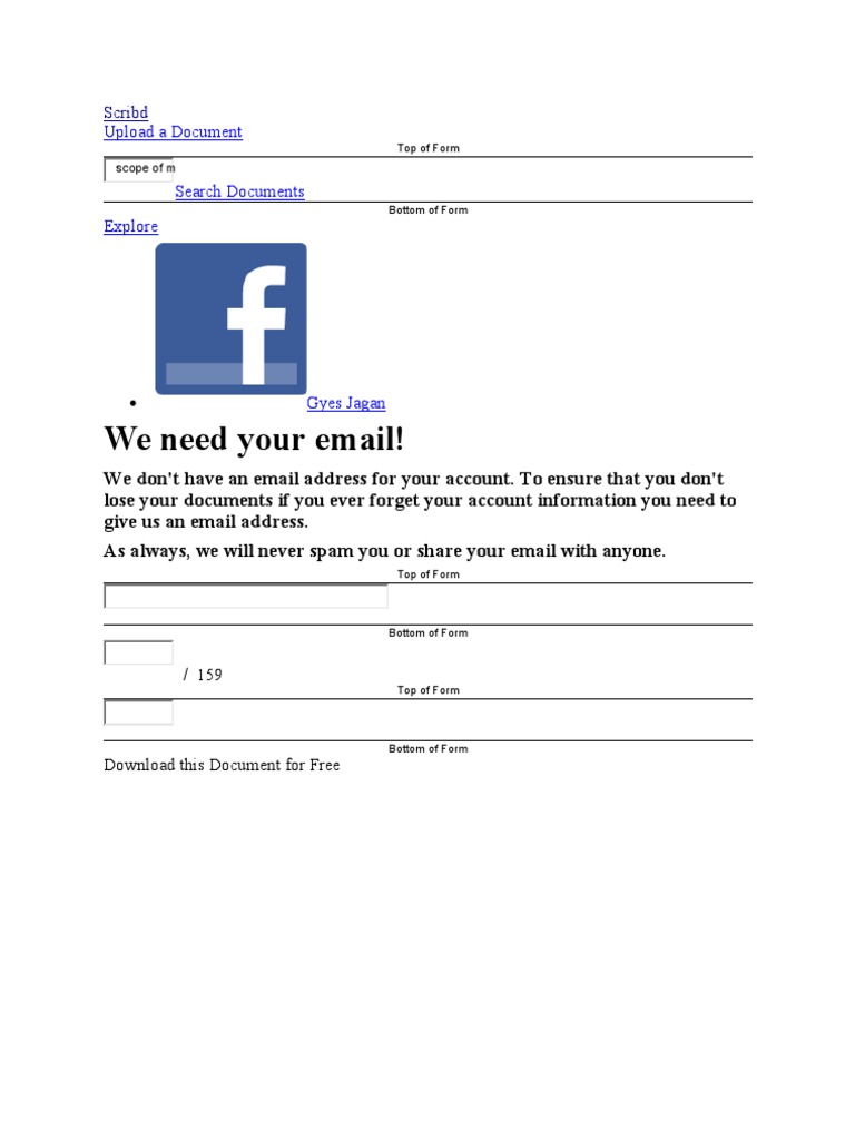 We Need Your Email!: Upload A Document | PDF