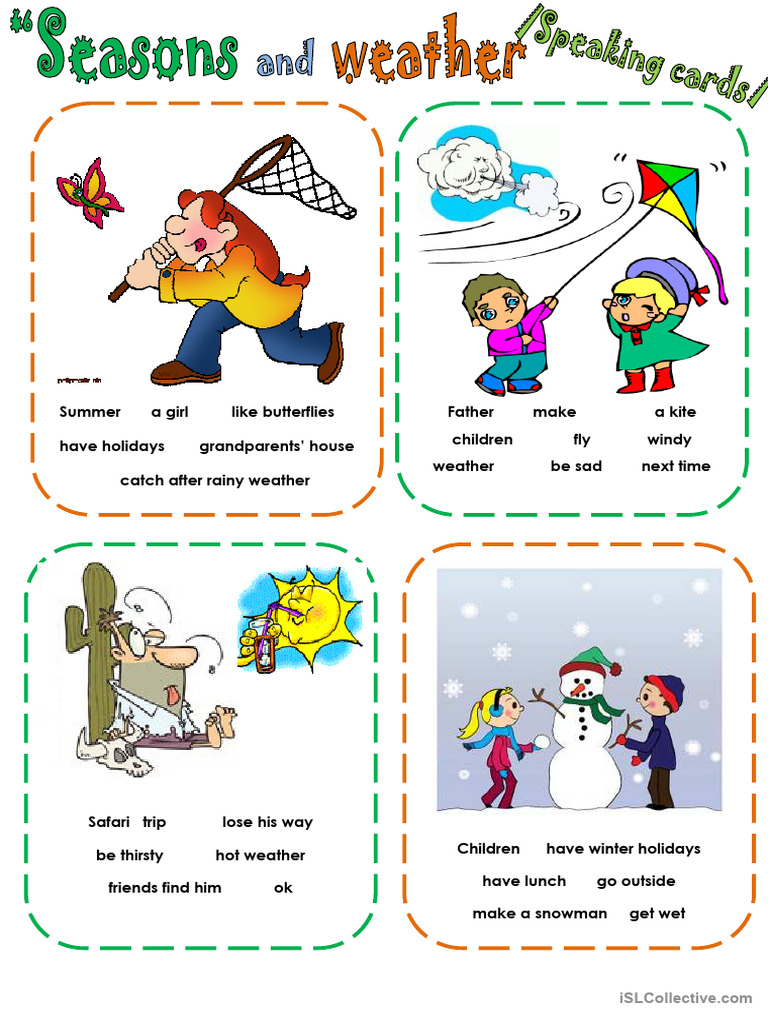 Weather, Speaking Cards | PDF