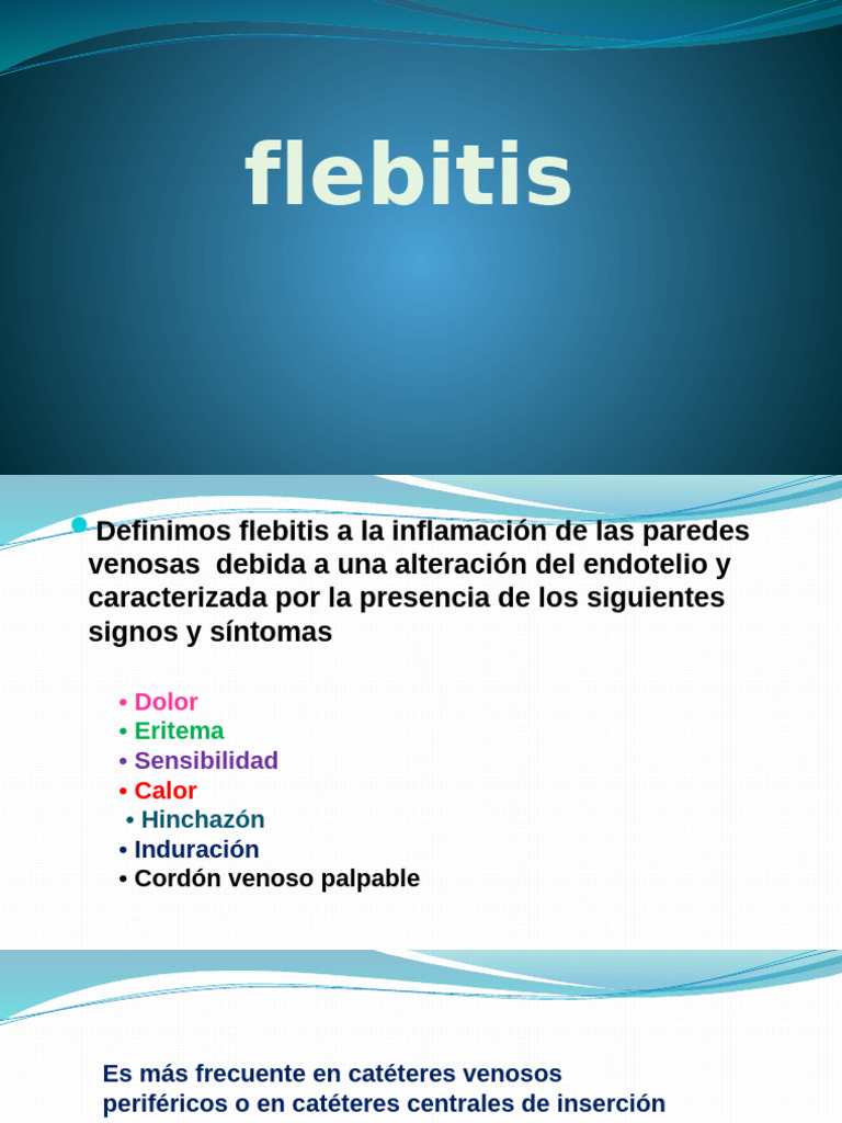 Tipos y Manejo de la Flebitis Venosa | PDF | Terapia intravenosa | Medicina CLINICA