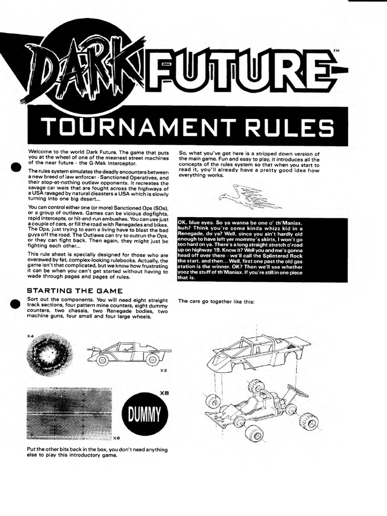 Dark Future - Tournament Rules - Core Game (6 PGS) | PDF | Manufactured ...