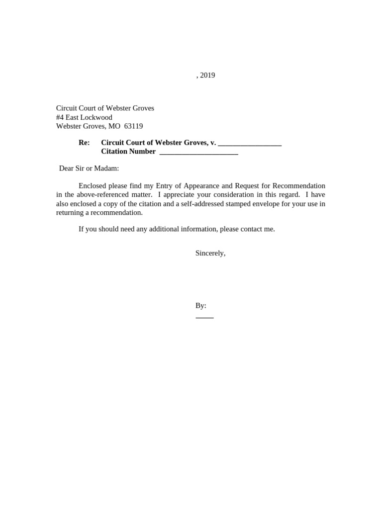 Form Letter to Court Sending EOA & Recommendation for NAME(28084759.1 ...