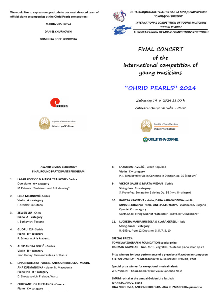 Zavrsen-koncert-programce-2024-EN-2 | PDF | Classical Music | Musical Compositions