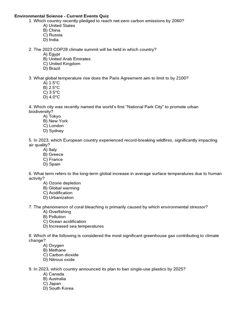 Environmental Science Current Events | PDF | Climate Change | Philippines