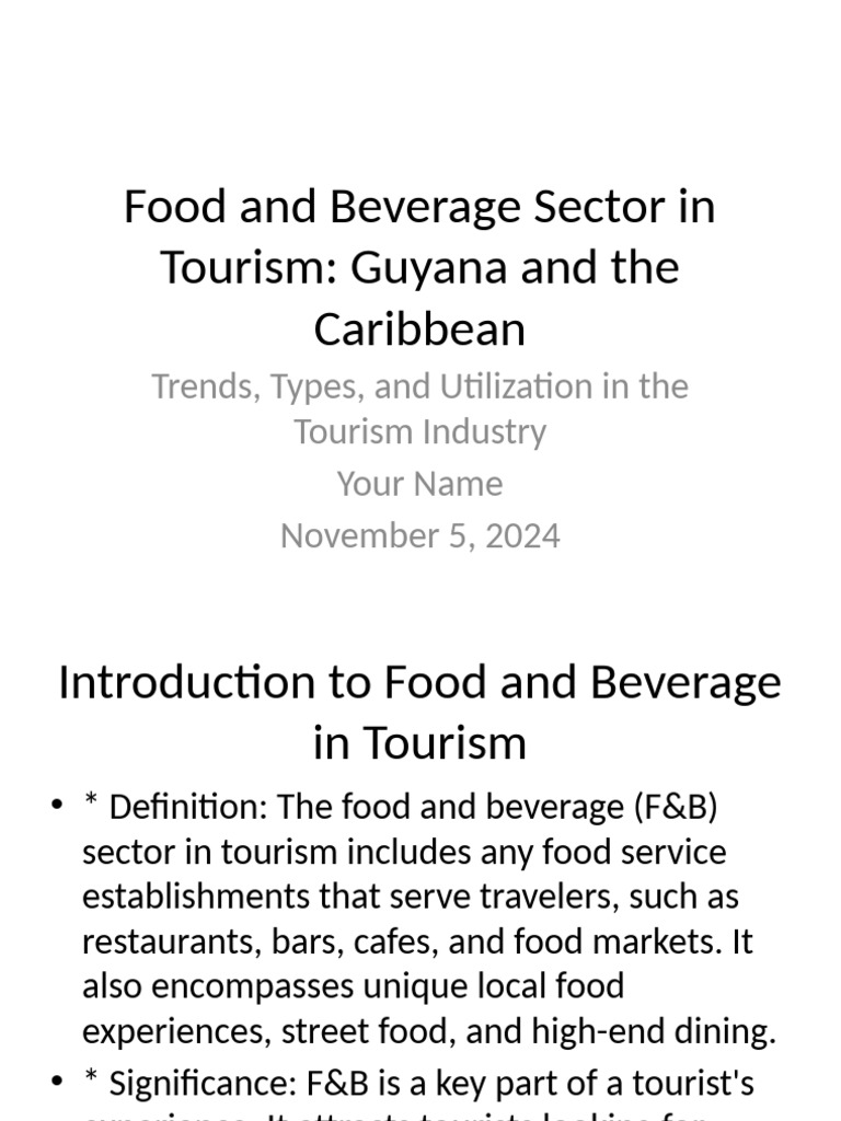 Food & Beverage Trends in Caribbean Tourism | PDF | Tourism | Restaurants