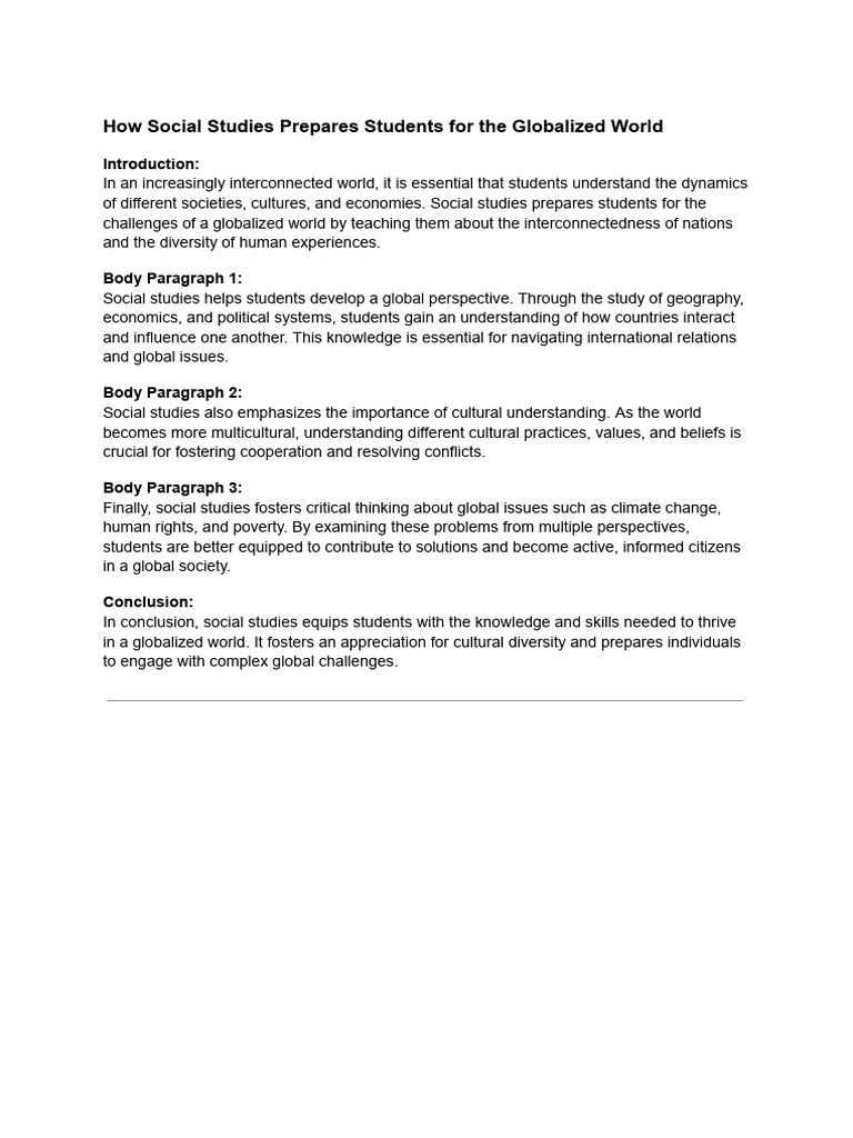 Social Studies for Global Citizenship | PDF