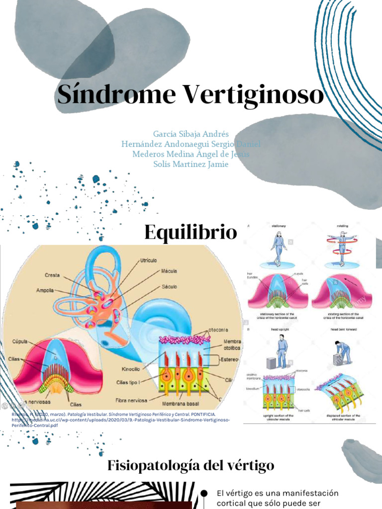 GERIATRIA Sindrome Vertiginoso CORREG | PDF | Vértigo | La enfermedad ...