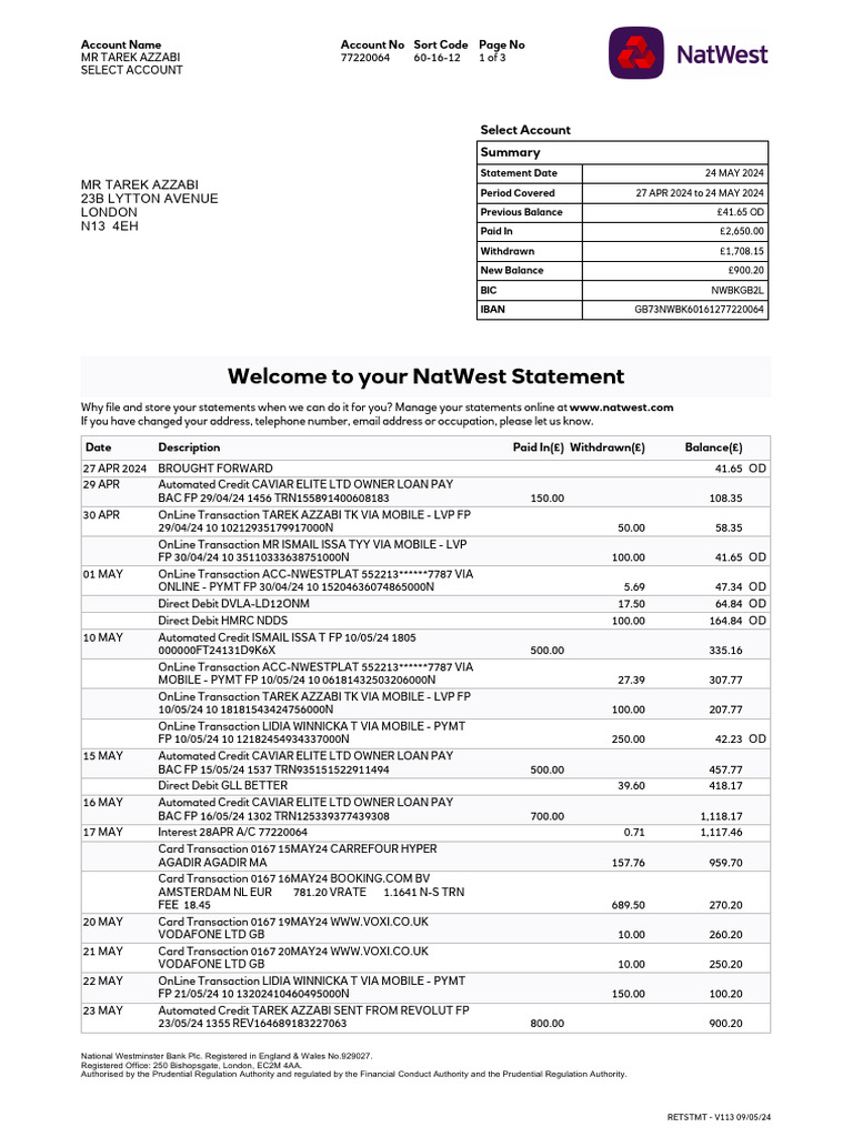 Statement_601612_77220064_24_May_2024 | PDF | Overdraft | Interest