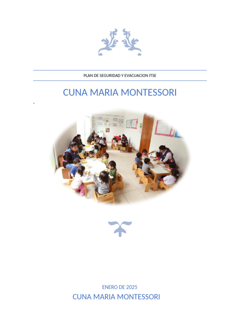 Plan de Seguridad y Evacuacion Cuna Maria Montessori | PDF | Primeros ...