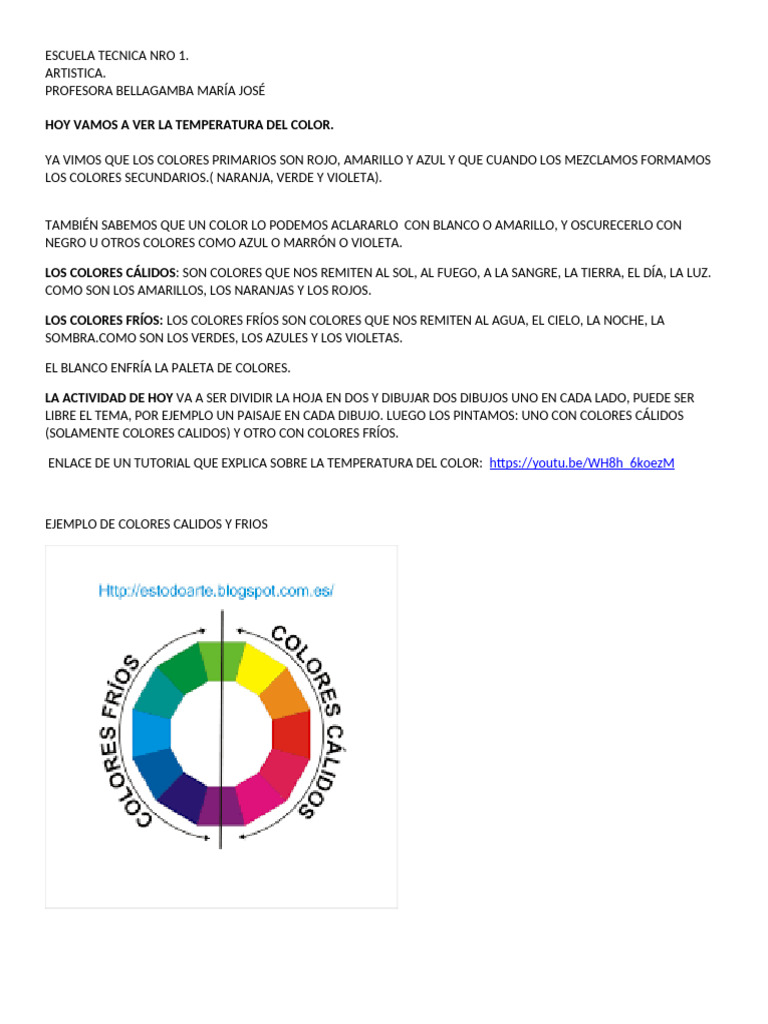 ESCUELA TECNICA NRO 1.docx TEMPERATURA DE COLOR. | PDF
