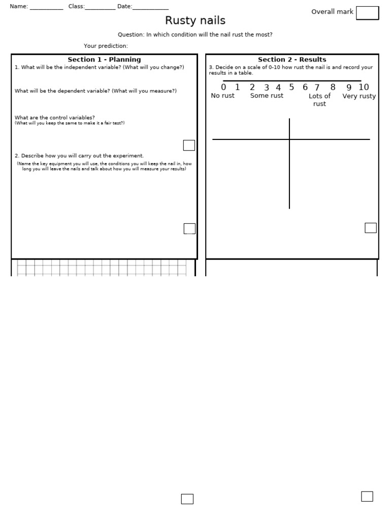 Rusting Nail Experiment Analysis | PDF