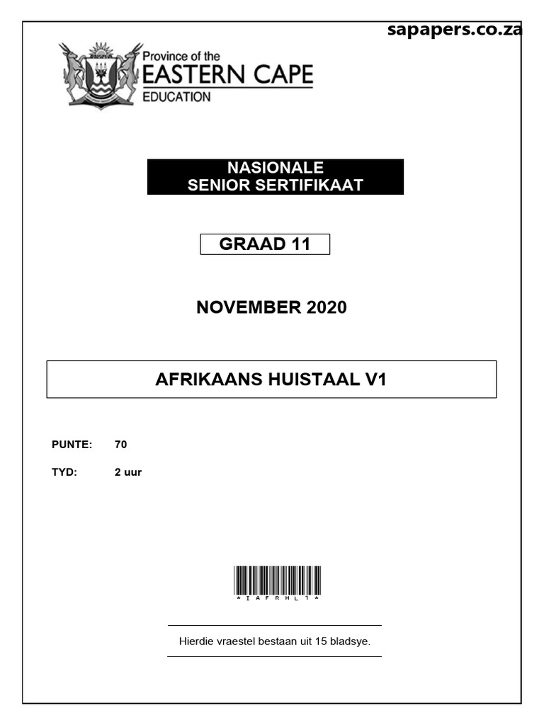 Afrhl P1 GR11 QP Memo Nov2020 D | PDF