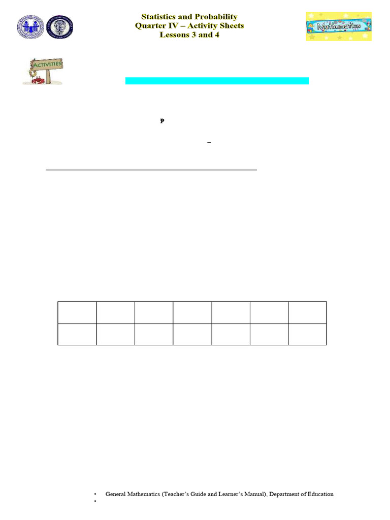 Random Variables and Probability Activities | PDF | Probability ...