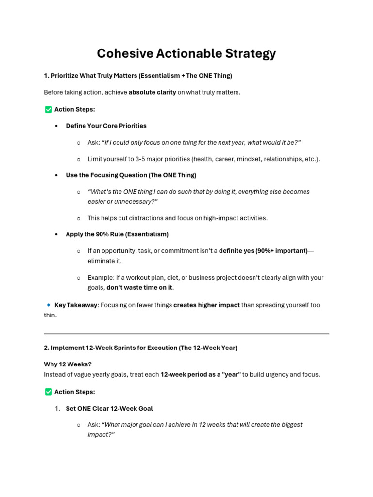 Actionable Strategy | PDF | Goal