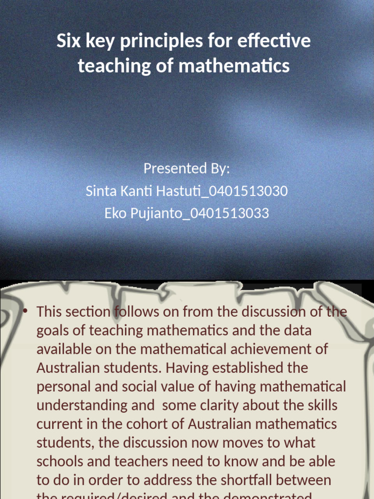 Six Principles for Effective Math Teaching | PDF | Pedagogy | Teachers
