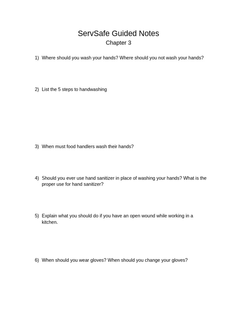 ServSafe Chapter 3 Guided Notes | PDF