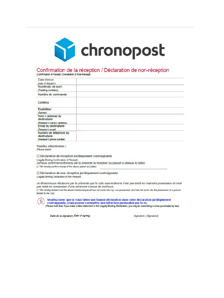 Chronopost_declaration_._1 | PDF