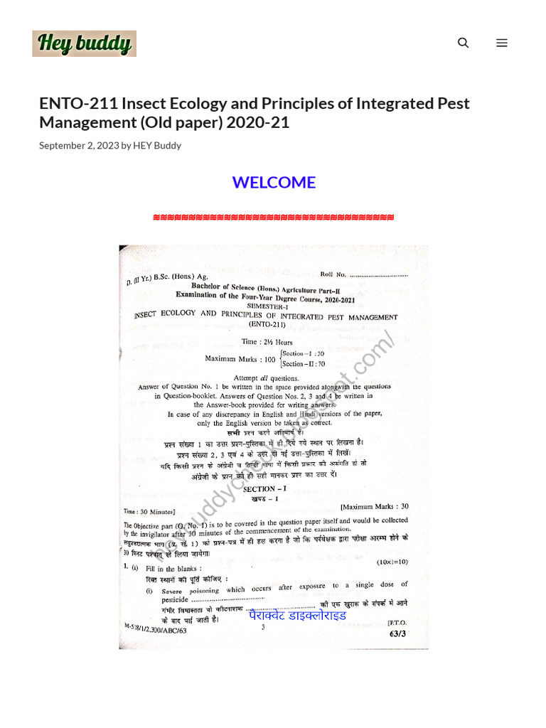 ENTO-211 Insect Ecology and Principles of Integrated Pest Manage-4 ...