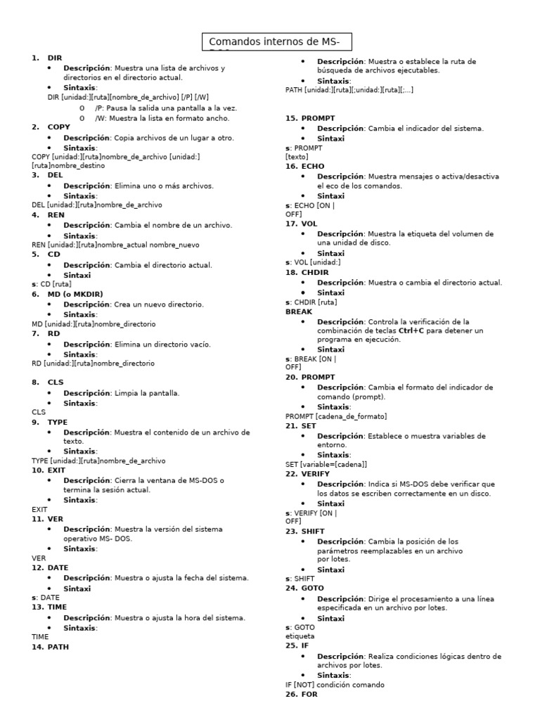 comandos (1) | PDF | Archivo de computadora | Apoyo