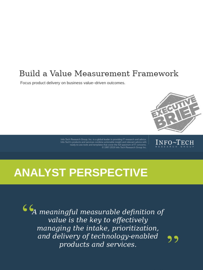 It Build A Value Measurement Framework Executive Brief | PDF ...