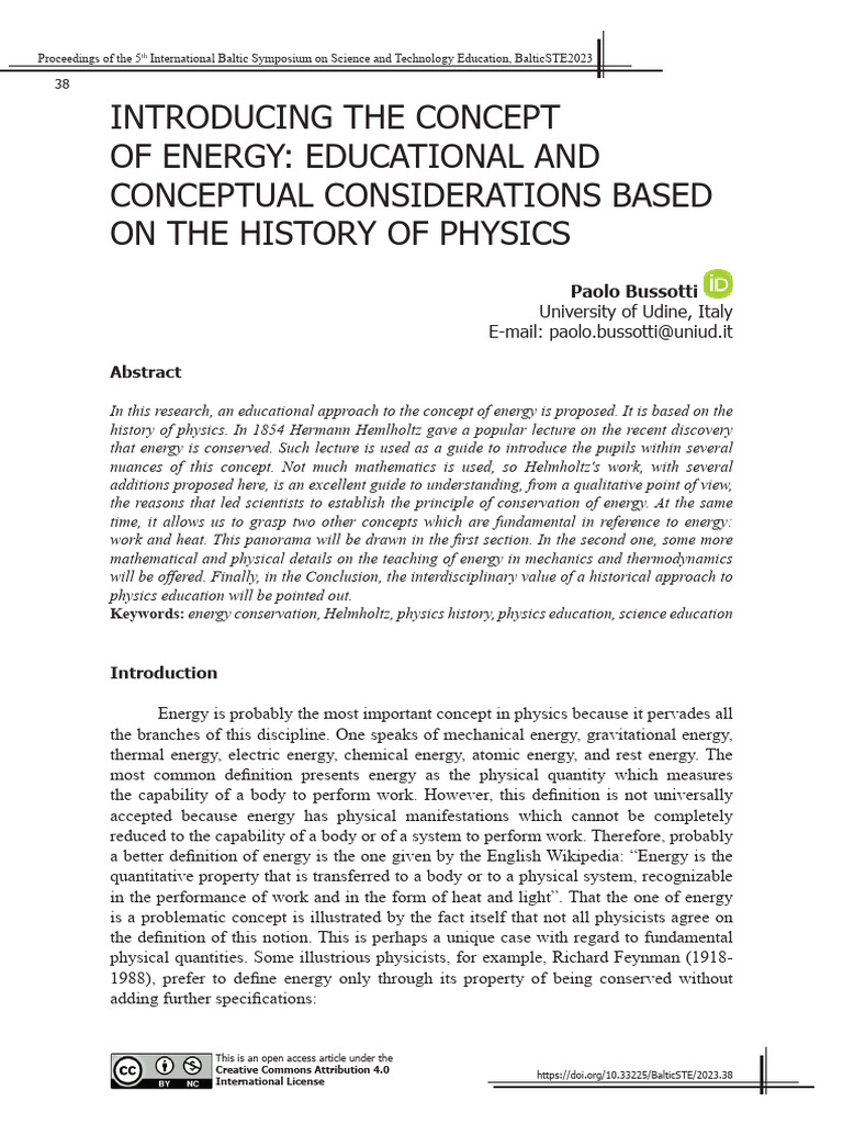 Concept of Energy | PDF | Heat | Force