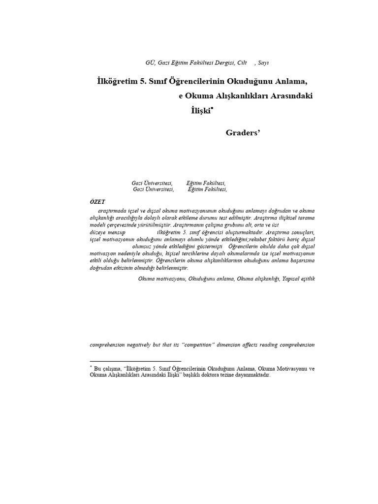 Okum Amotivasyon Ilişki | PDF