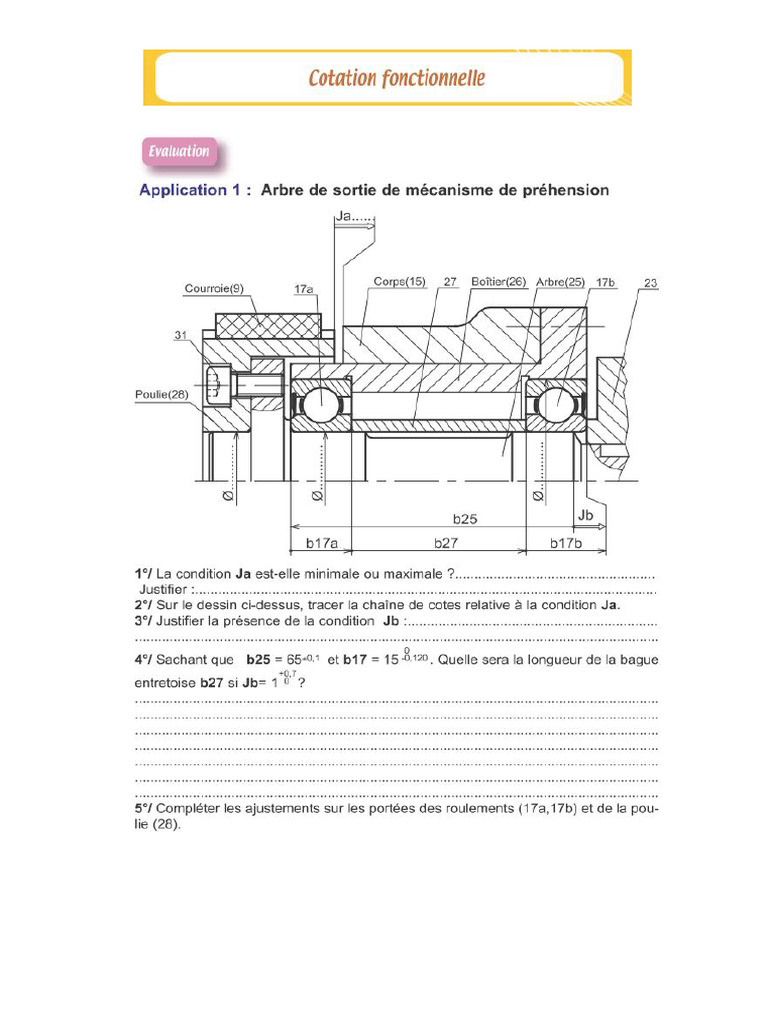 Daniel - Exercice Cotation Fonctionnelle 2 | PDF
