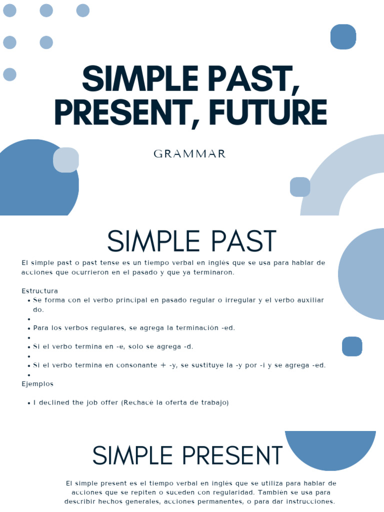 Simple Past, Present, Future | PDF