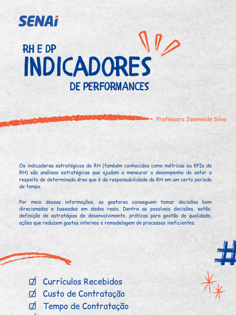 Indicadores de Performance | PDF | Gestão de recursos humanos | Rotatividade (emprego)