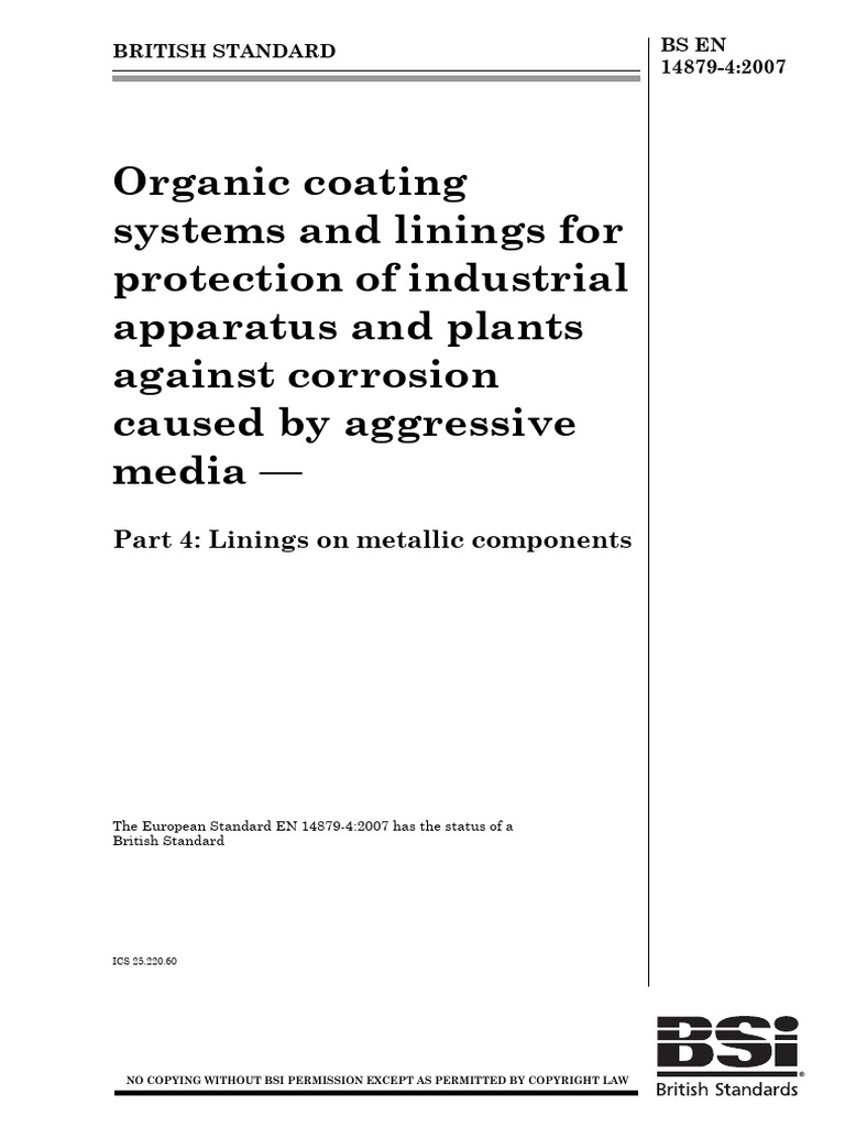 Organic Coating Systems and Linings For Protection of - Unknown - 2001 ...