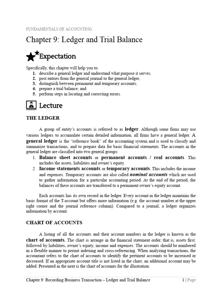 Chapter-9-Ledger-and-Trial-Balance | PDF | Debits And Credits ...