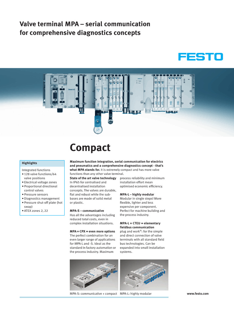 FESTO MPA | PDF | Valve | Power Supply