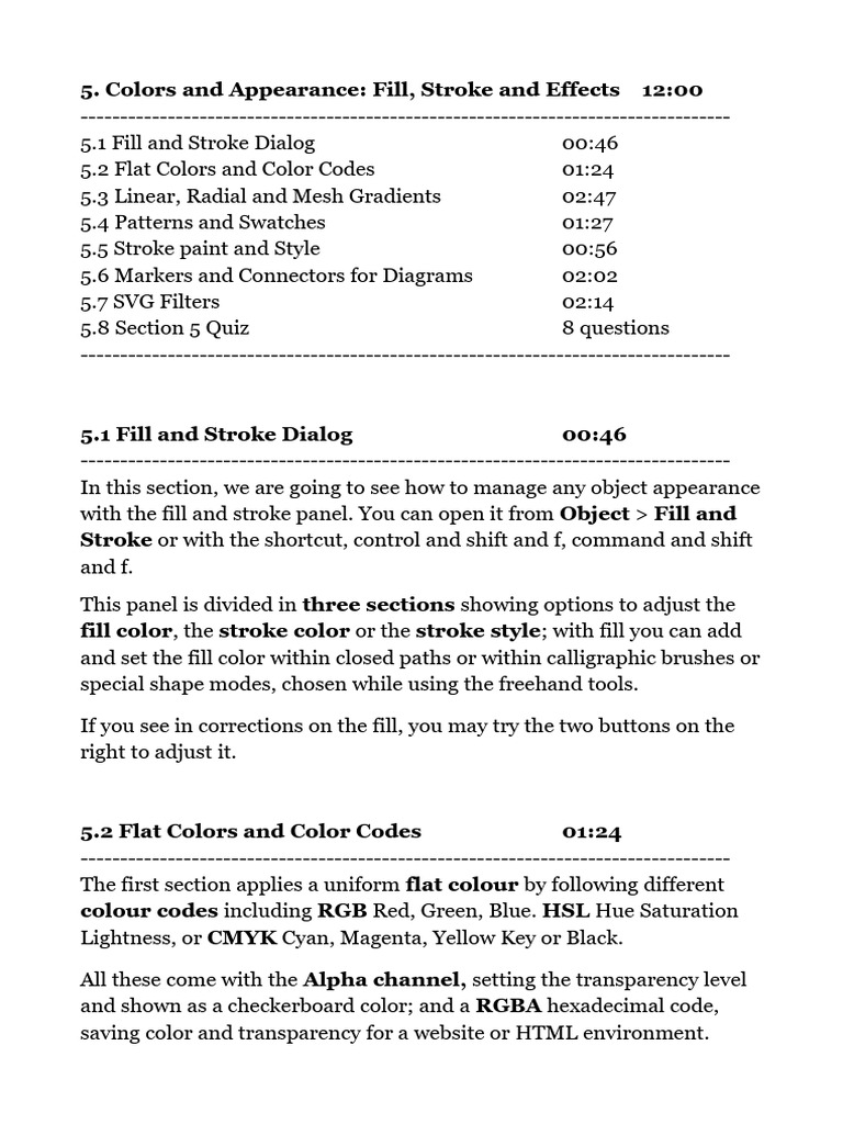 Fill, Stroke, and Effects Guide | PDF | Color | Graphics