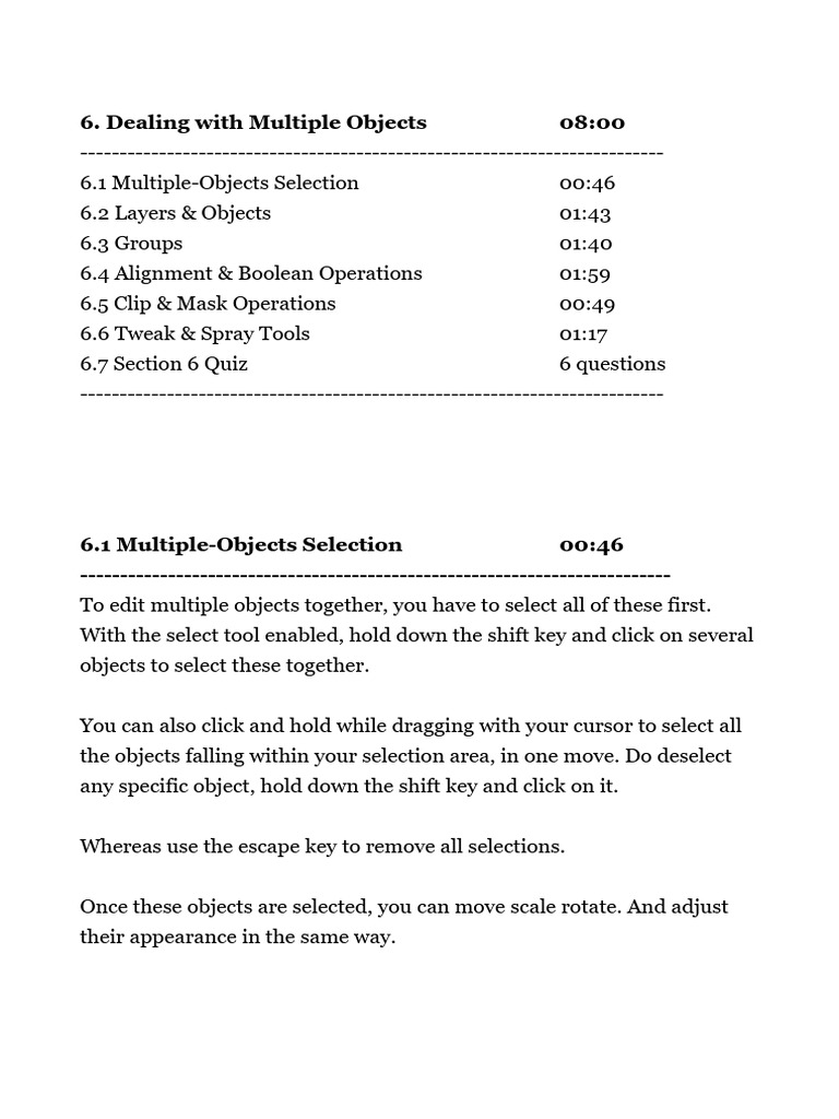6. Dealing with Multiple Objects | PDF