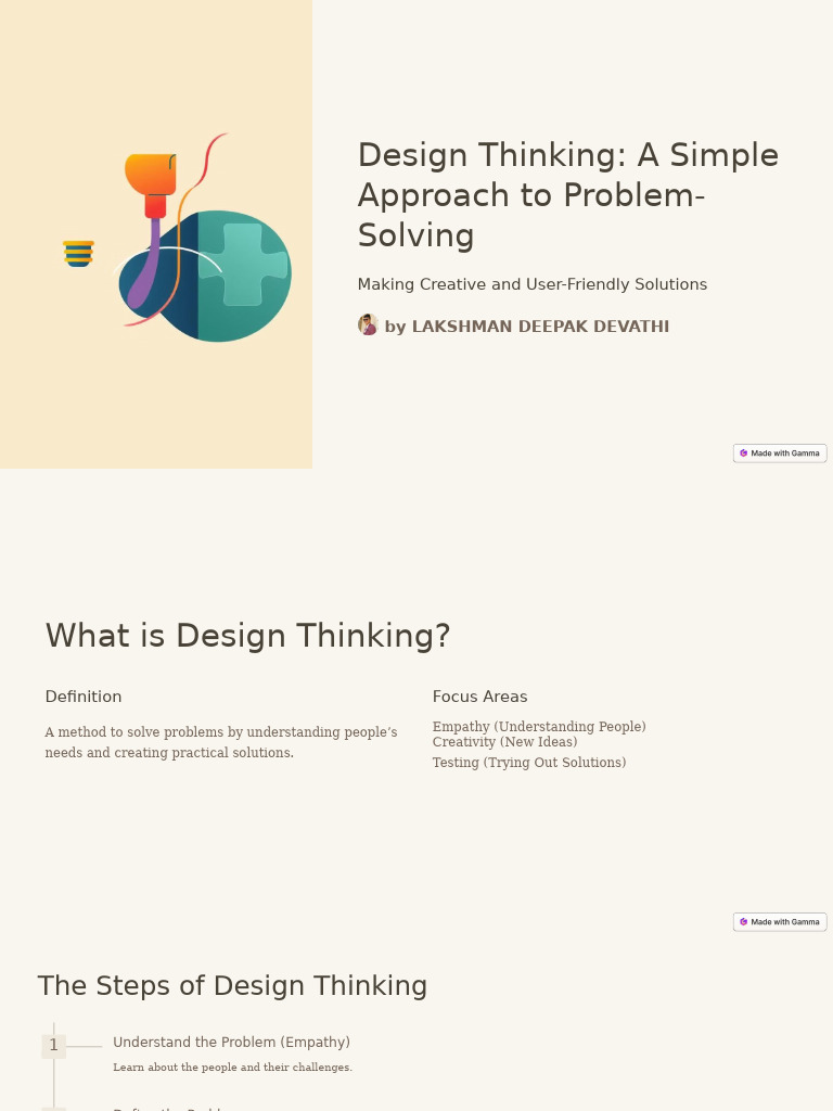 Design Thinking A Simple Approach To Problem Solving | PDF