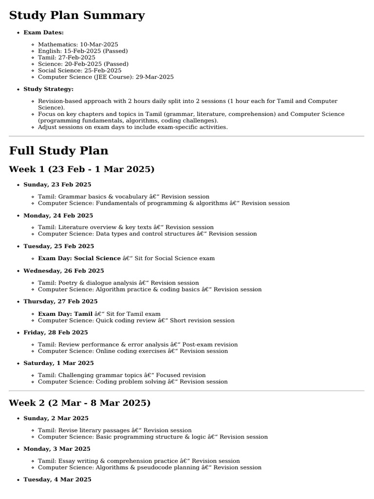 final_study_plan_20250222_015329 | PDF | Computer Science | Computer ...