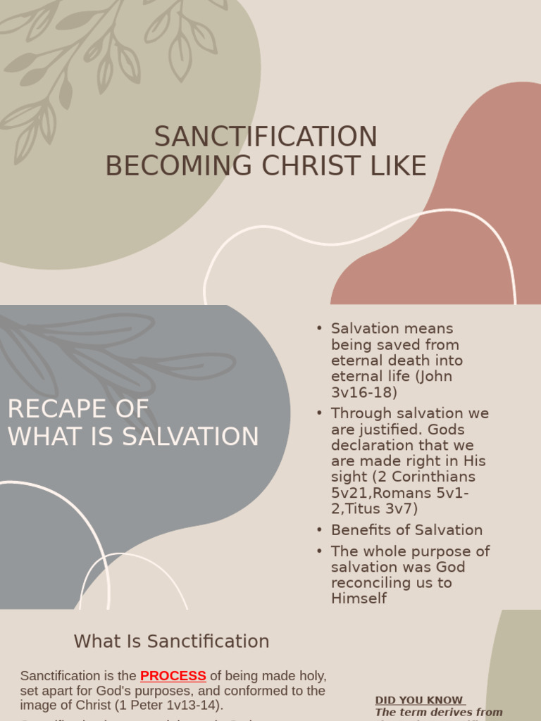 SANCTIFICATION Slides | PDF | Jesus | Gospel Of Matthew