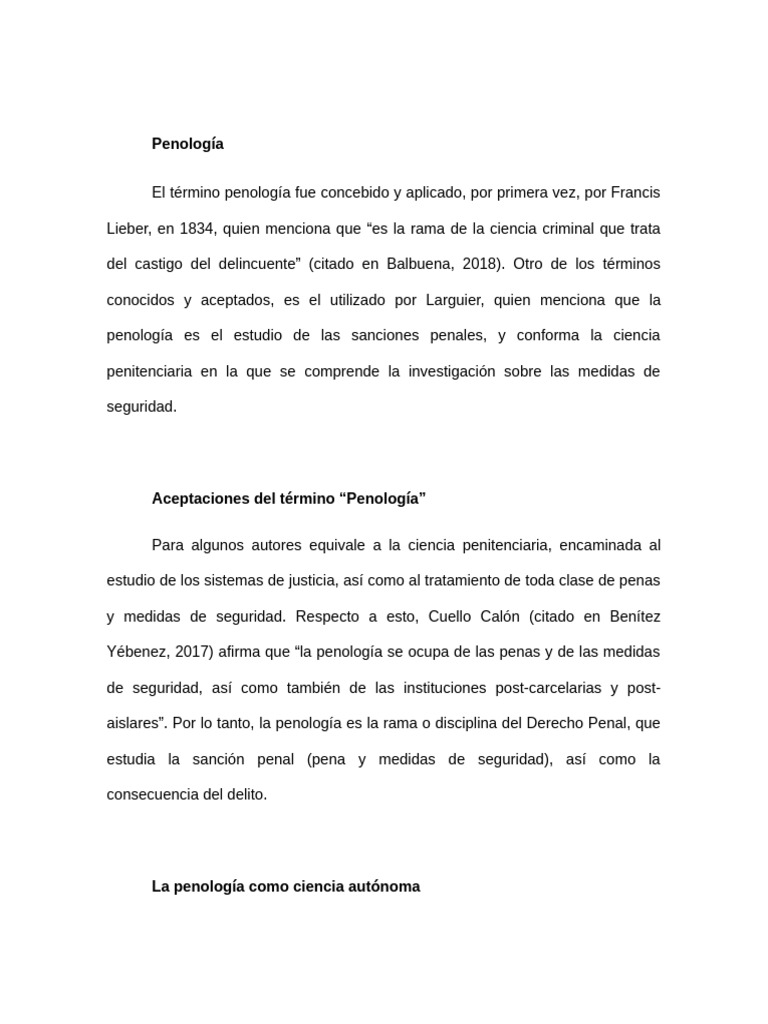 Introducción a la Penología Criminal | PDF | Criminología | Criminología