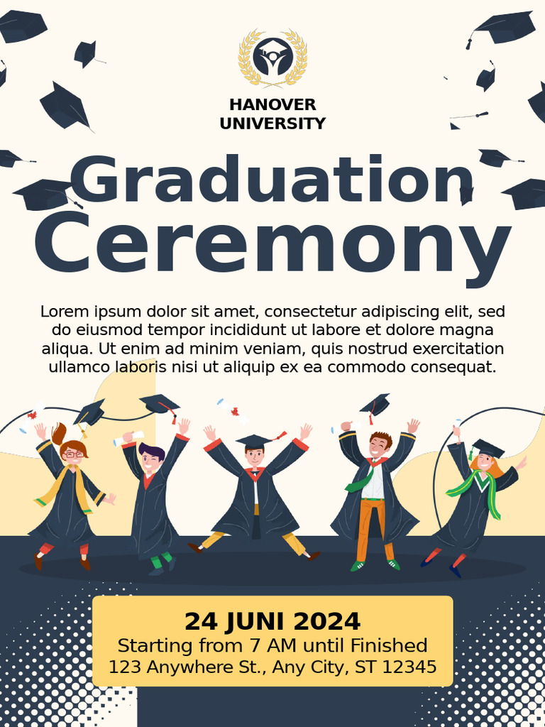 Blue and Beige Minimalist Graduation Ceremony Program | PDF