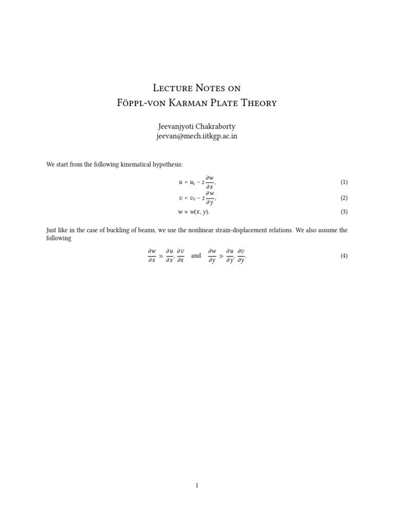 Advanced Plate Theory Lecture | PDF | Mathematics | Mathematical Objects