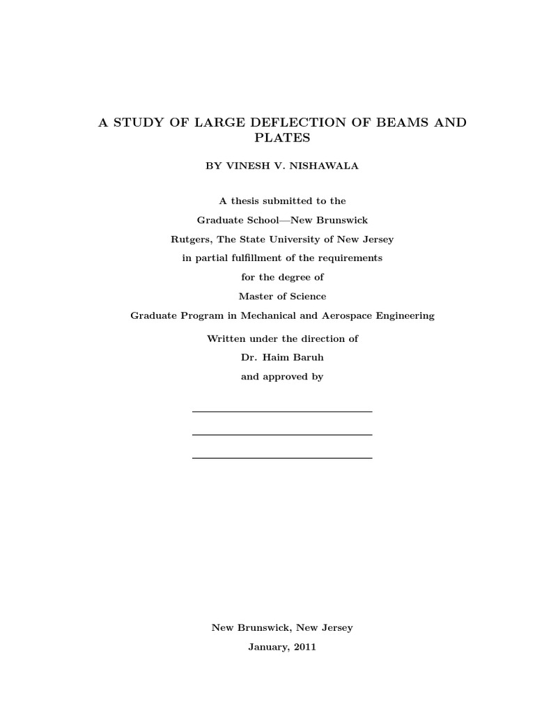 A Study of Large Deflection of Beams and | PDF | Bending | Beam (Structure)